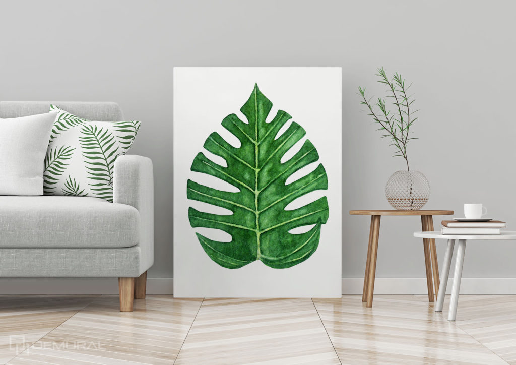 Décorations avec un motif des feuilles tropicales - Demural Blog